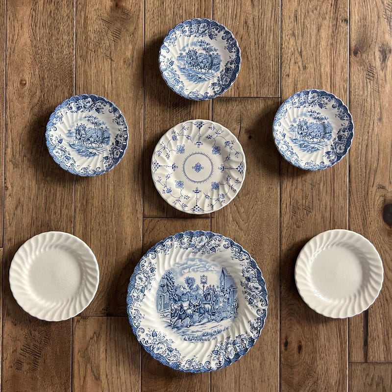 Blue and White Plates - Etsy