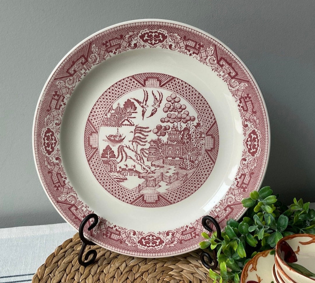 Vintage Large Red Willow Ware Transferware Plate 12” Plate Royal China ...