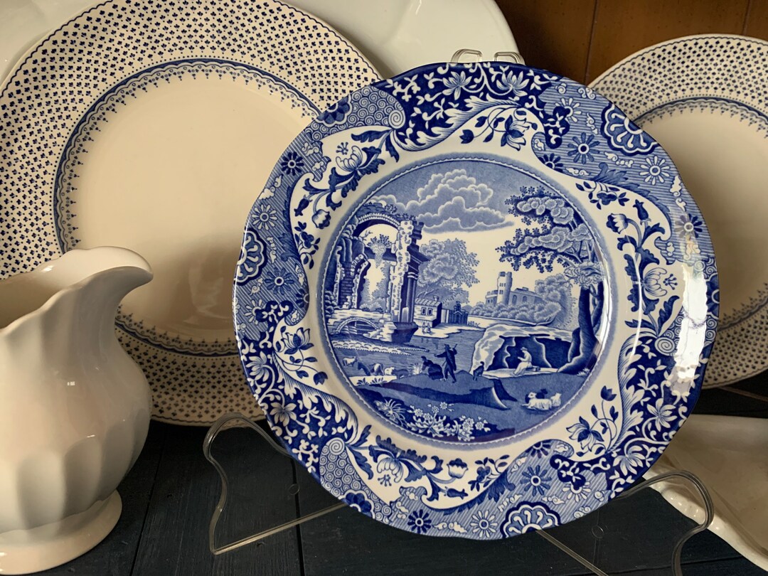 Vintage Blue Spode Plate Ironstone Italian Blue Room Salad Plate ...
