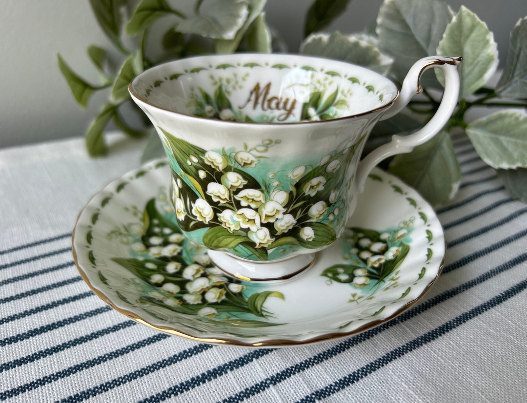 Royal Albert Flower of the Month Tea Cup & Saucer May Birthday Lily of ...