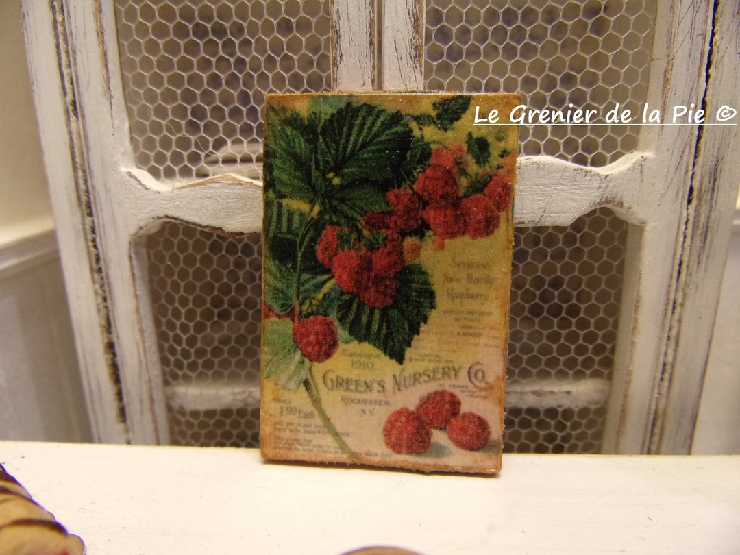 Miniature Plaque Decoration Fruit Raspberry Wooden Board for Dollhouse ...