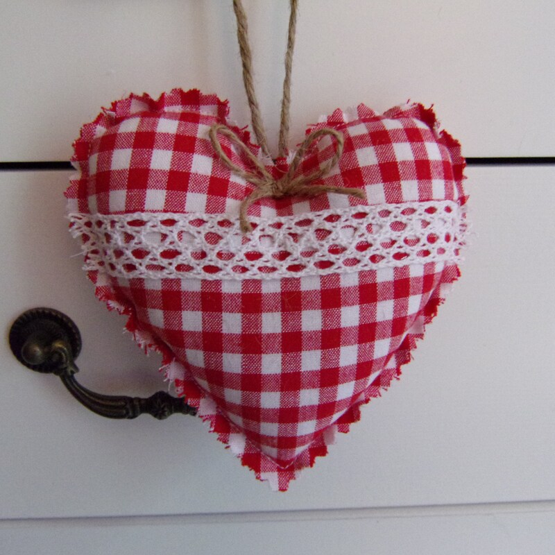 Fabric Hanging Heart - Etsy UK