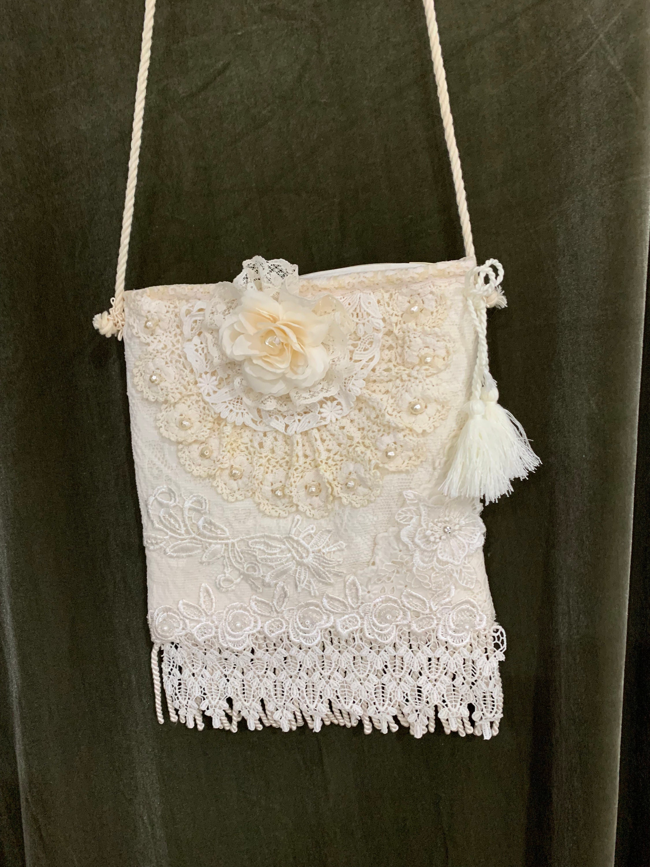 Cream Lace Shoulder Bag - Etsy