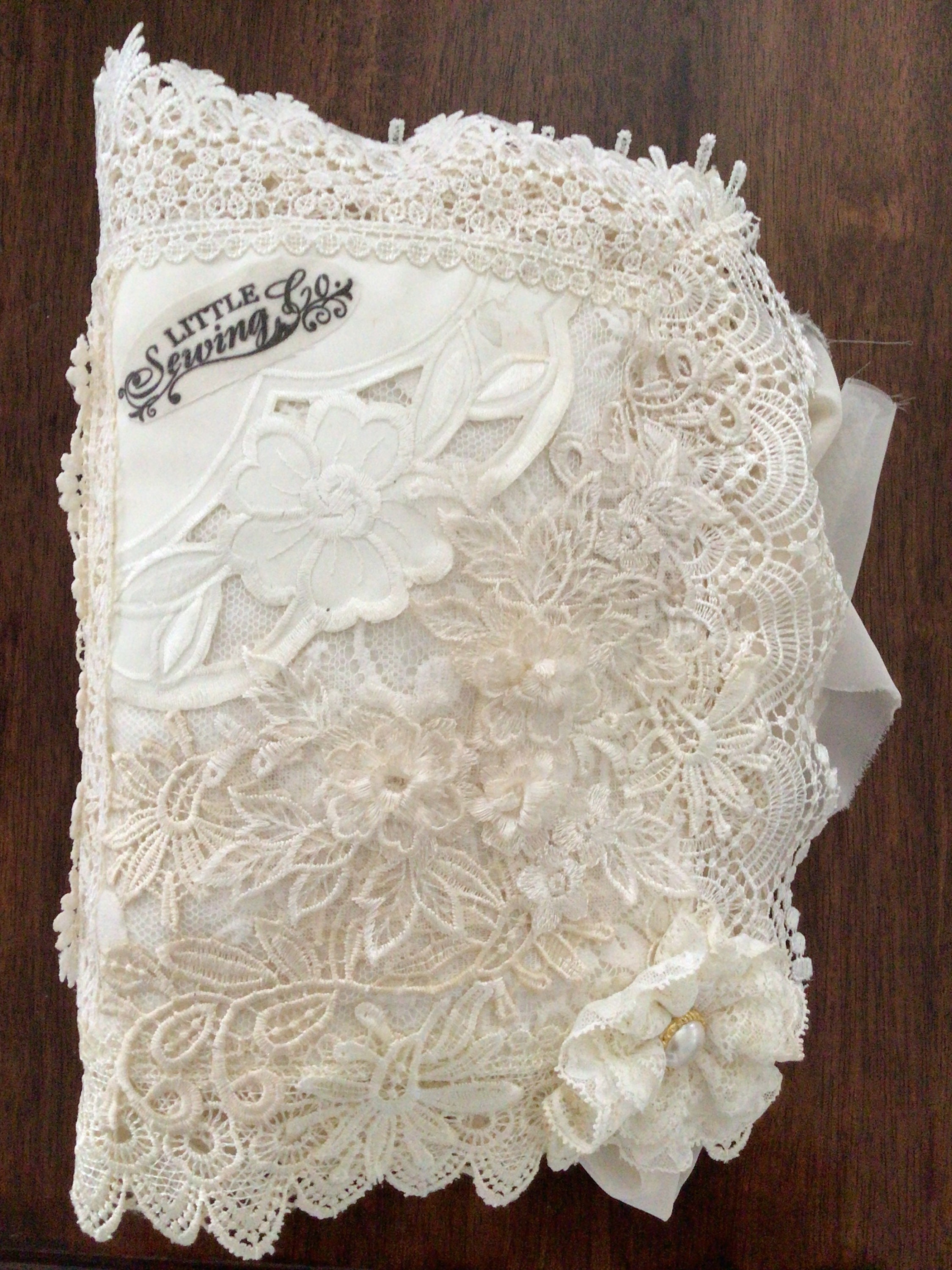 Fabric and Lace Sewing and Needle Book - Etsy