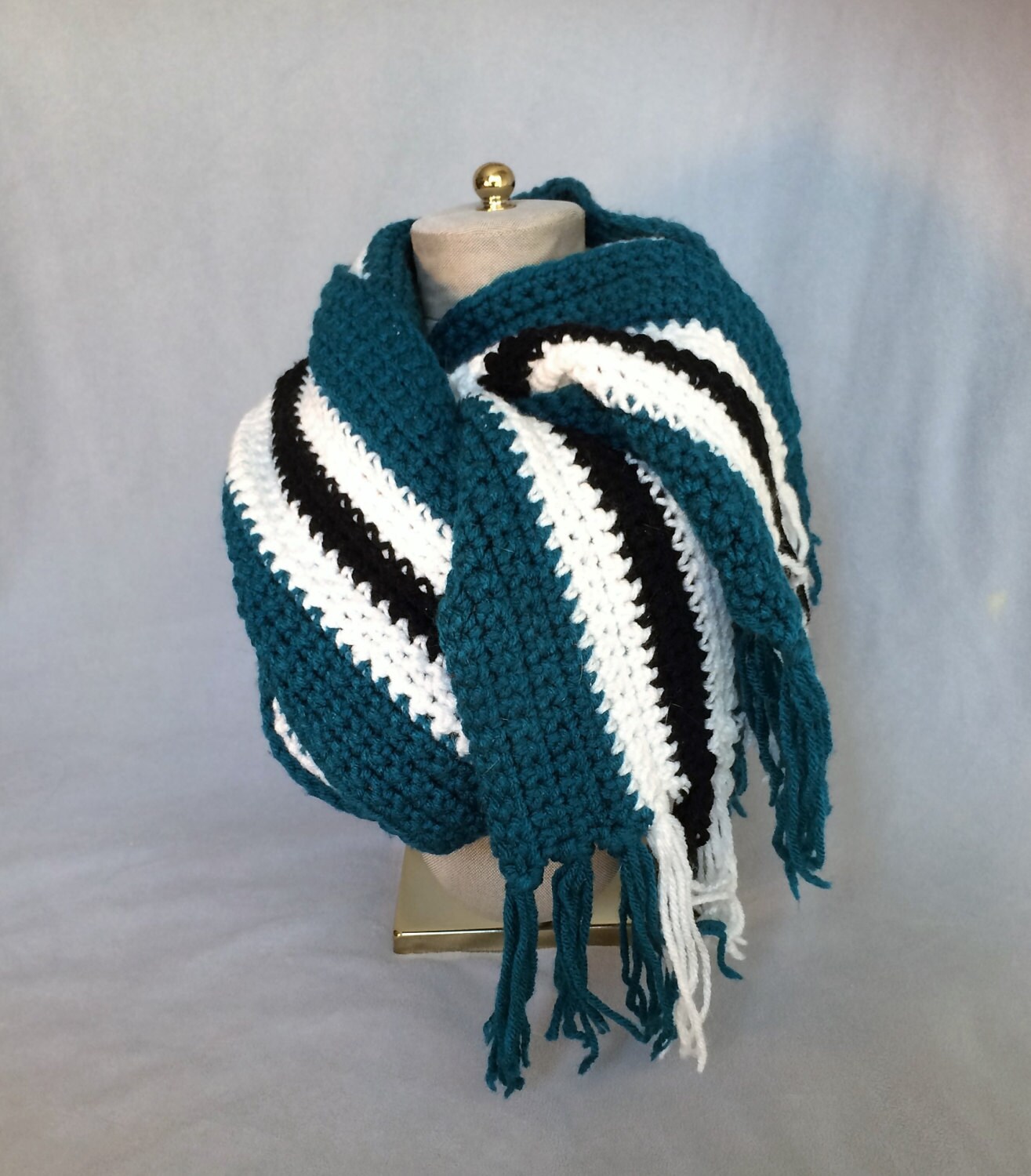 Traintrack Striped Crochet Jumbo Scarf - Etsy