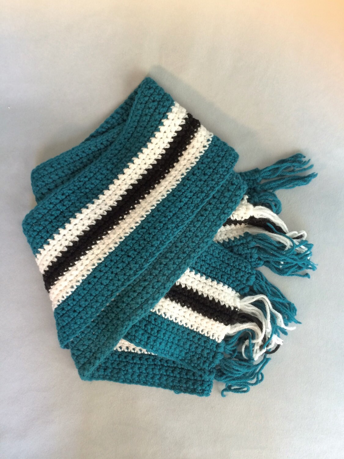 Traintrack Striped Crochet Jumbo Scarf - Etsy