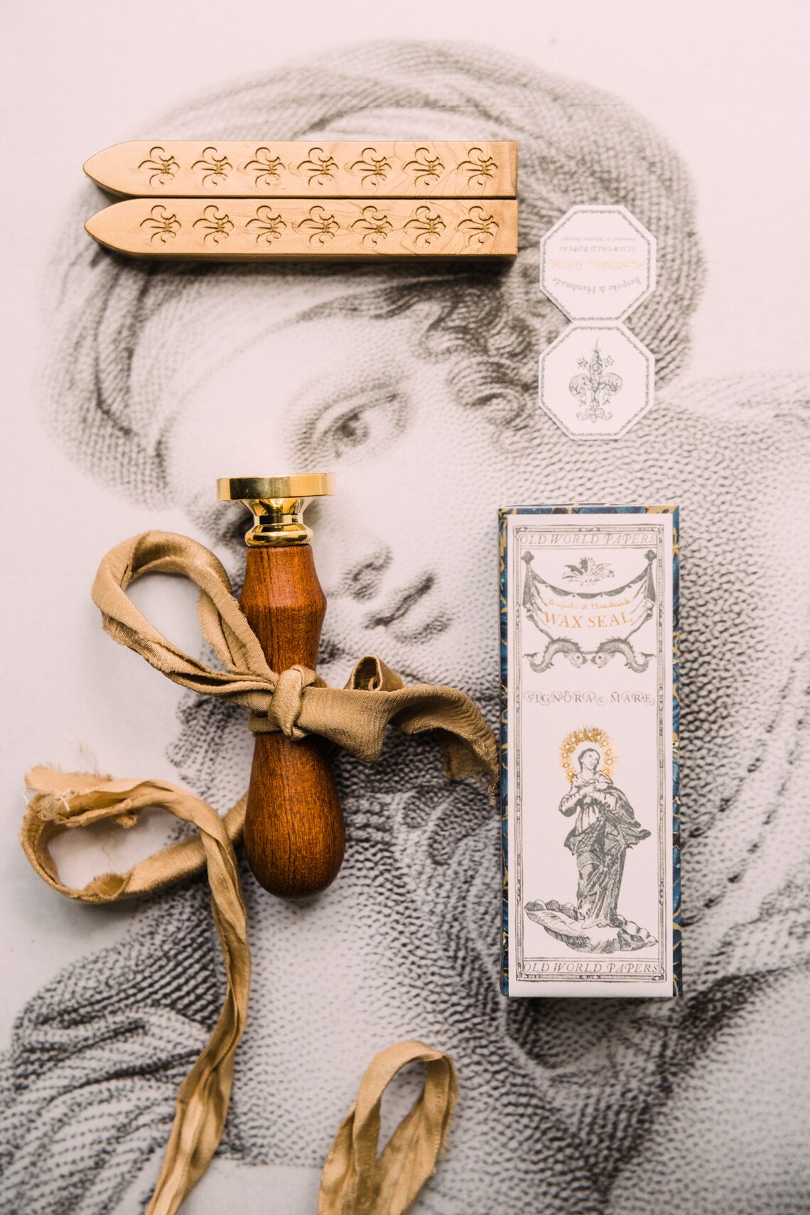 Italian Wax Seal Stamp/brass Wax Seal/santa Maria Wax Seal/wax Stick ...