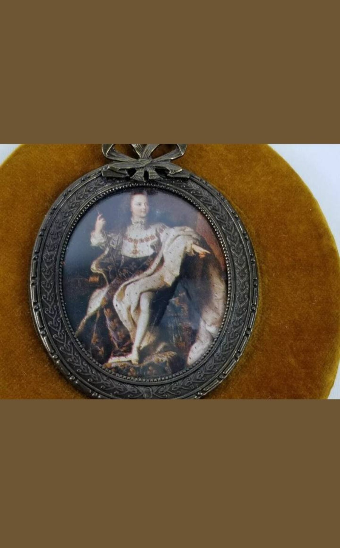 Pair Velvet Framed Round Louis XIV Style Wall Art Prints . - Etsy