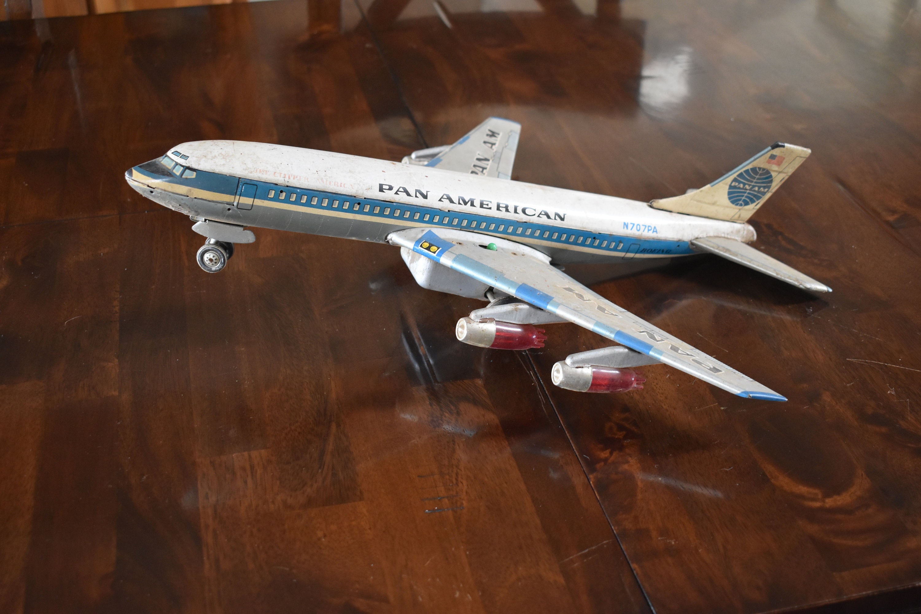 Pan American Boeing Jet Clipper Toy Airplane Battery Compartment ...