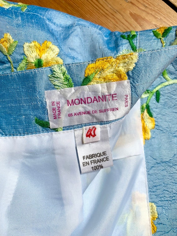 Vintage 90 straight skirt signed Mondanité in sky blu… - Gem