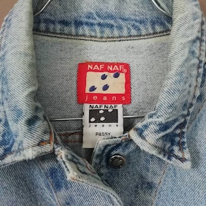90' Naf-naf Vintage Women's Jacket in Washed Blue Denim Pure Cotton ...