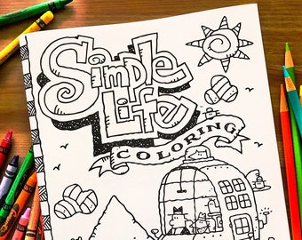 Coloring Book Simple - Etsy