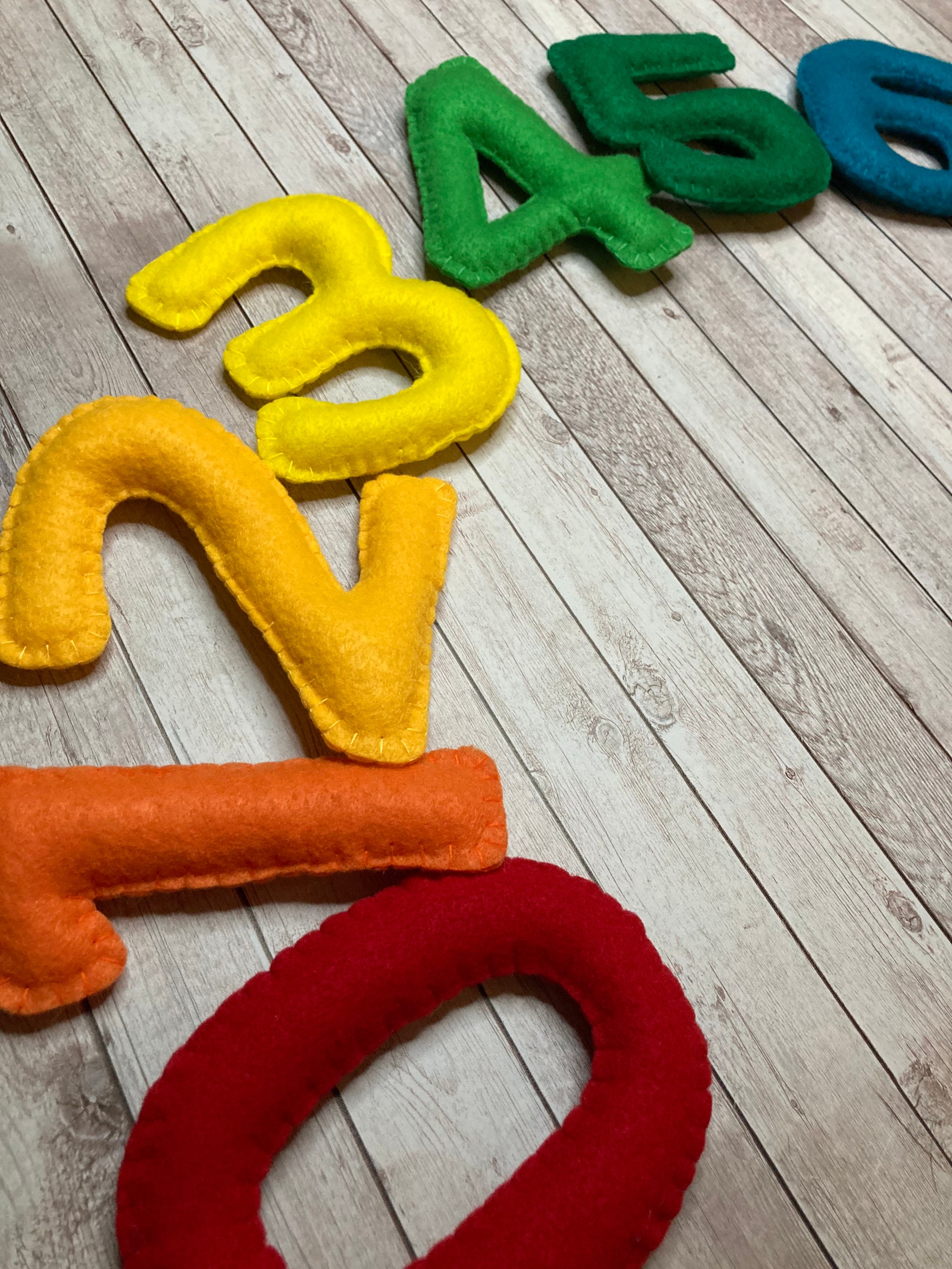 Felt Stuffed Numbers 0-9 3D Numbers in Rainbow Colors Kids - Etsy