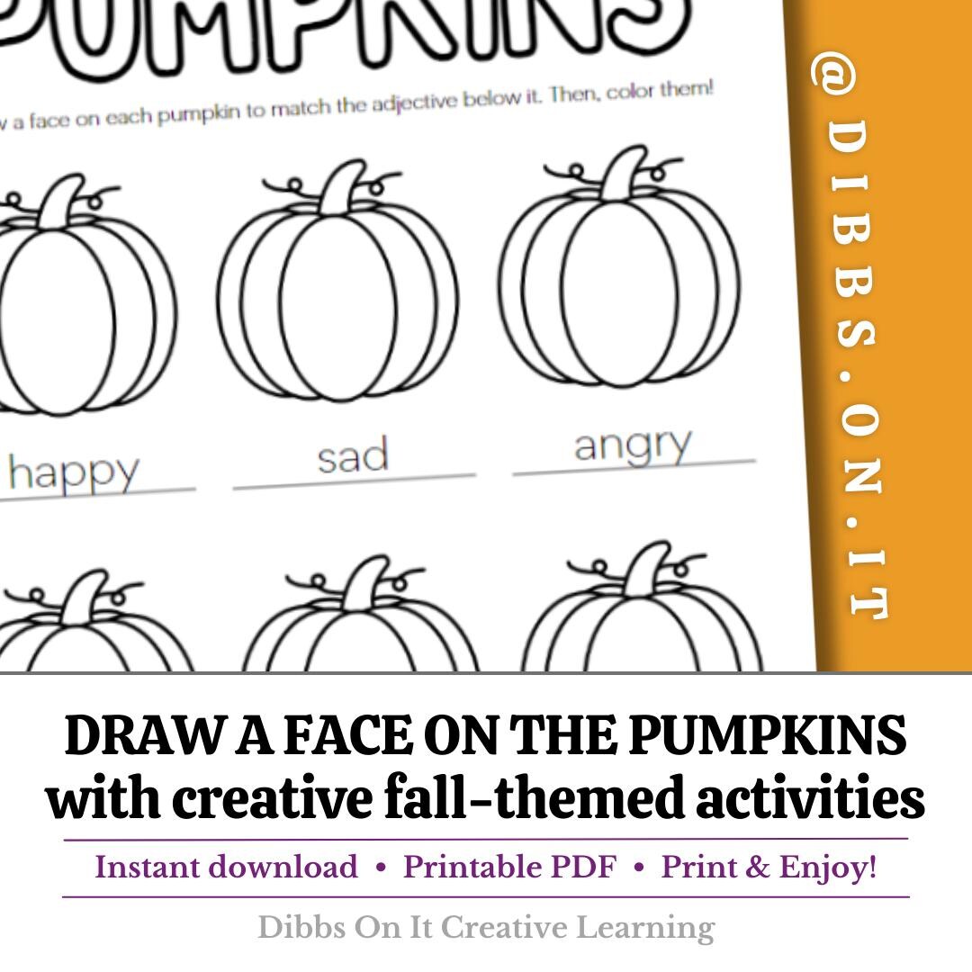 Halloween Pumpkin Emotions Activity: Fall Coloring Page (digital ...