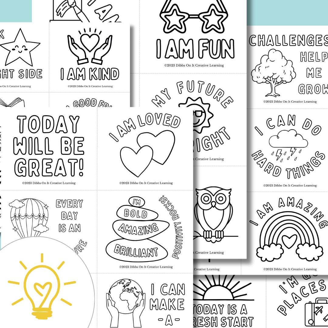 Colorable Positive Affirmation Cards Printable | SEL Activity ...