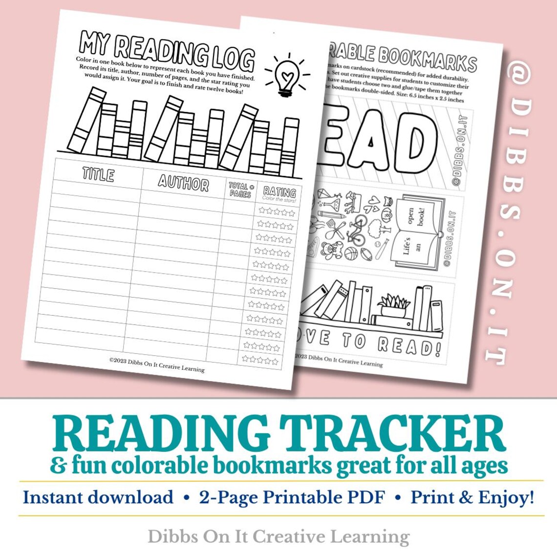 Reading Log for Kids: Colorable Book Review & Star Tracker (digital ...