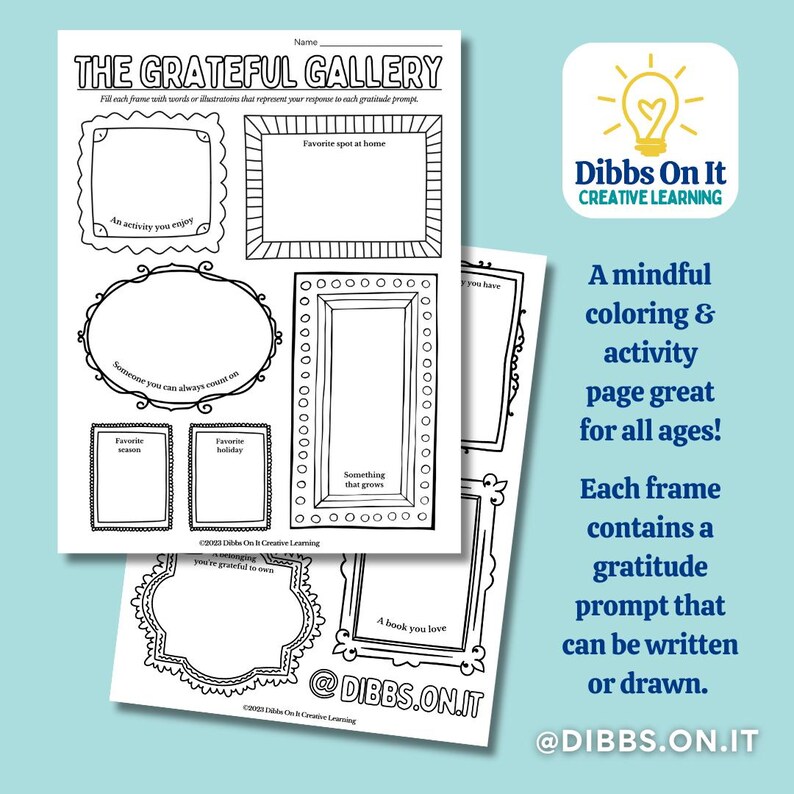 Gratitude Coloring Activity Printable | Grateful Gallery, SEL Resource ...