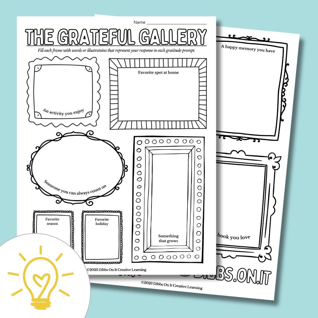 Gratitude Coloring Activity Printable | Grateful Gallery, SEL Resource ...