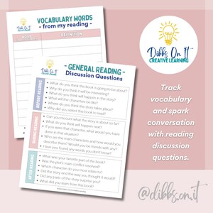 Bundle Reading Resource for Kids, Colorable Reading Log, Bookmarks ...