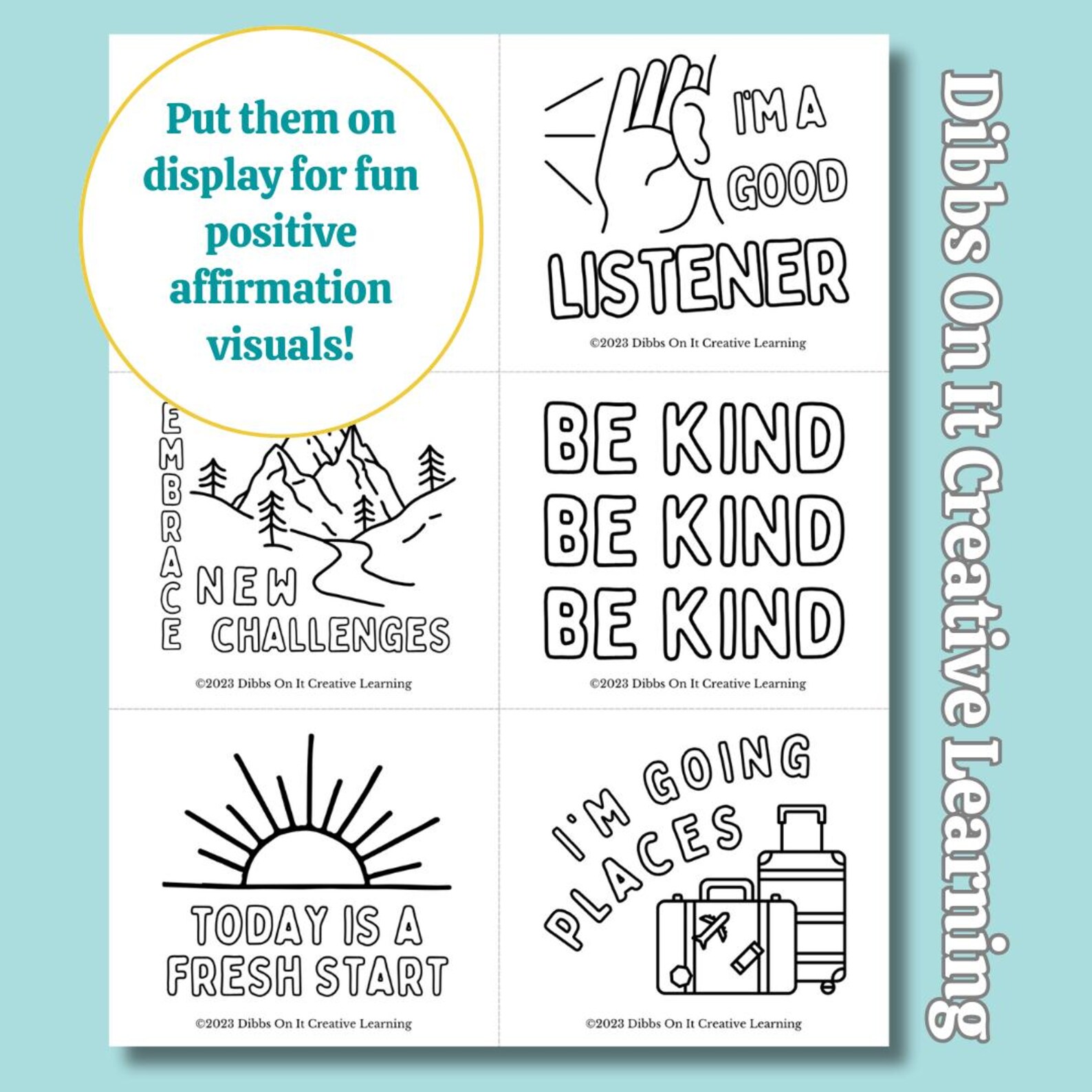Colorable Positive Affirmation Cards Printable | SEL Activity ...