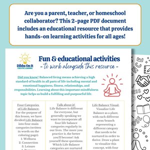 Mindfulness Coloring Page, Life Balance Lesson, Mindful Handout, Yoga ...