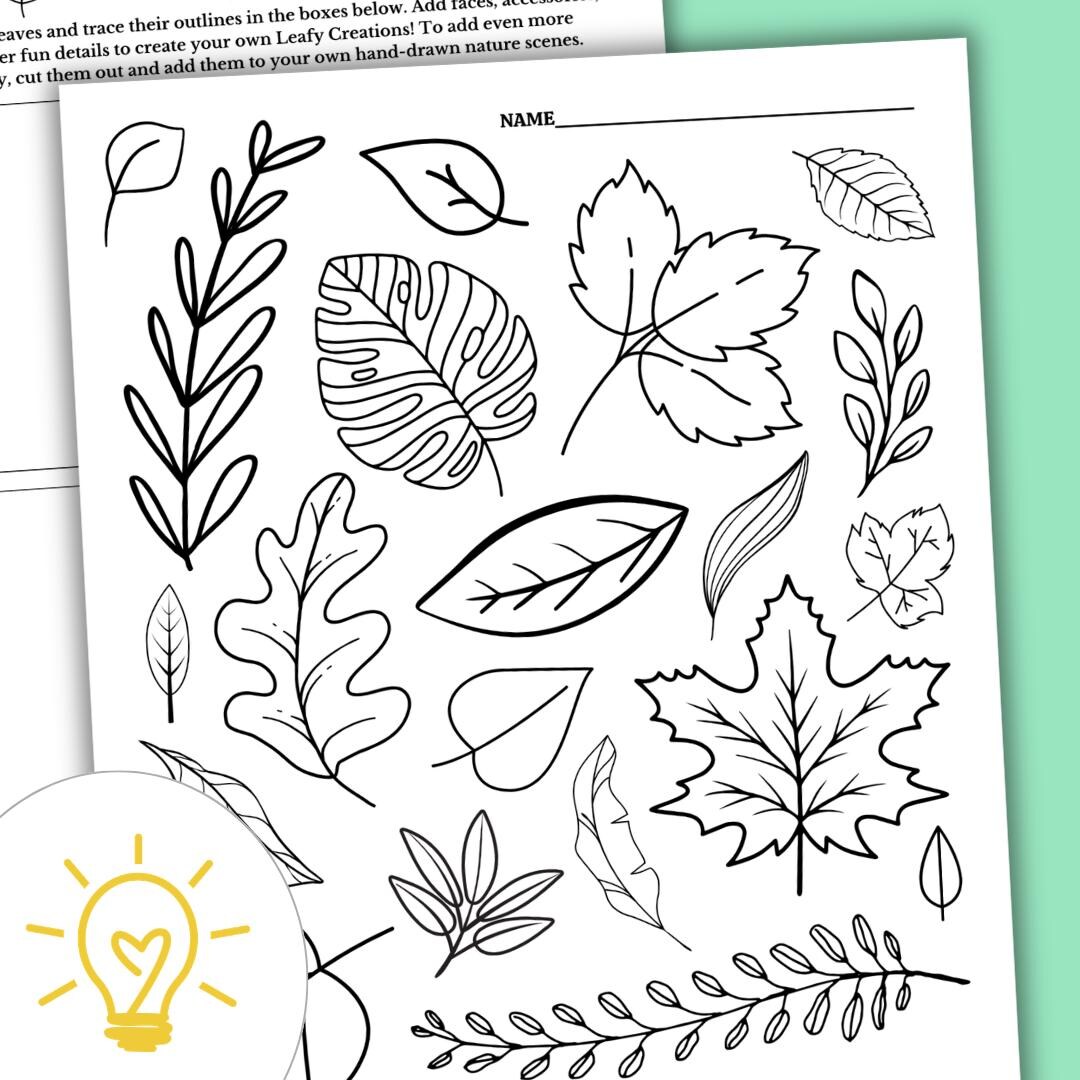 Leaf Coloring Page | Kids Outdoor Education Worksheet | Fall Leaves ...
