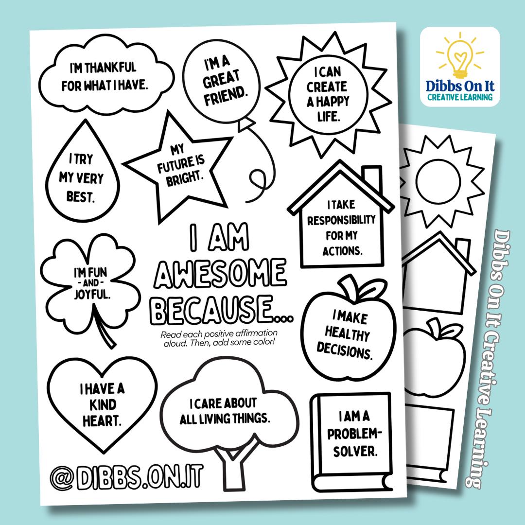Positive Affirmation Printable | SEL Activity, Confidence Building ...