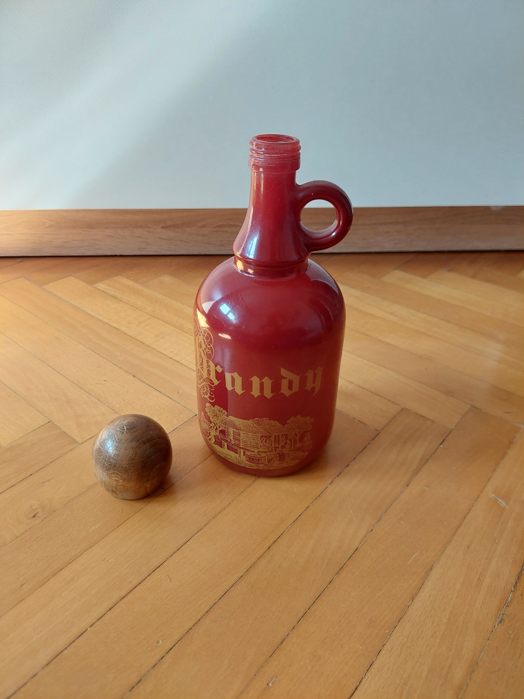 Vintage Metaxa Greek Cognac Brandy Empty Bottle With Wooden Top - Etsy
