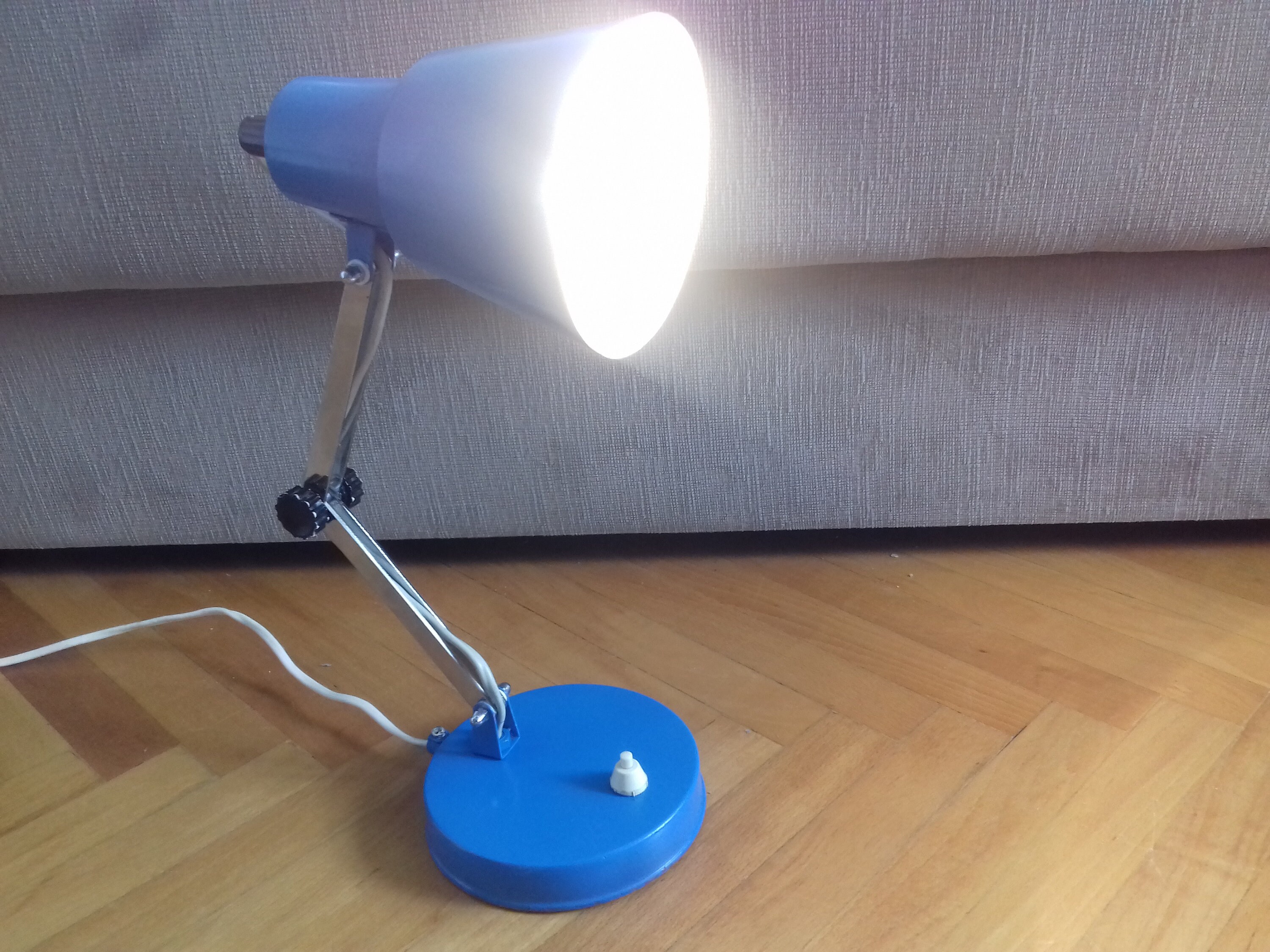 Vintage Adjustable Desk Lamp-metal Blue repeinted Table Lamp - Etsy