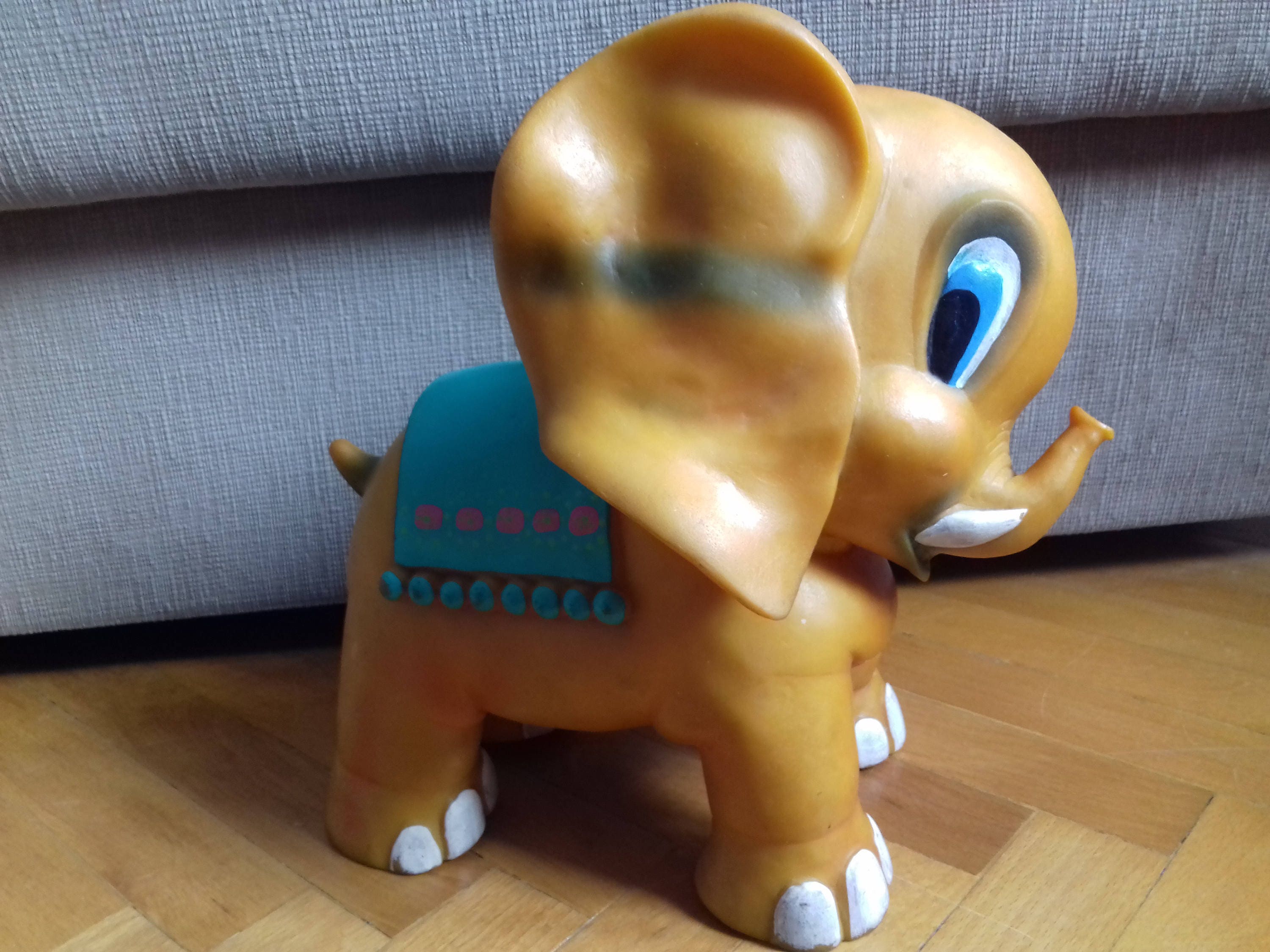 Big Cute Rubber Elephant Squeeze Toy From 60's-removable - Etsy