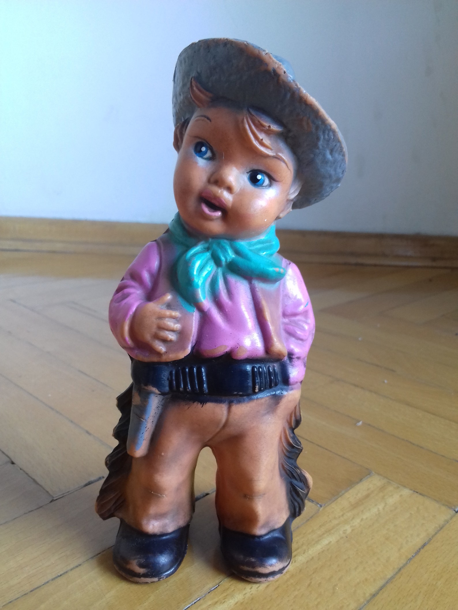 Vintage Cowboy Boy Rubber Toy/ Rubber Squeak Doll-70's | Etsy