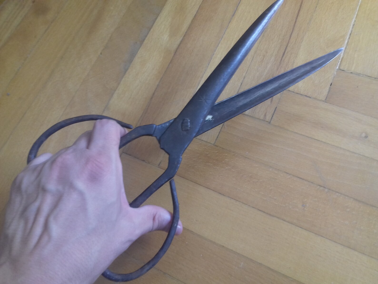 Primitive hand forged scissors from 50's /Rustic Home Deco | Etsy