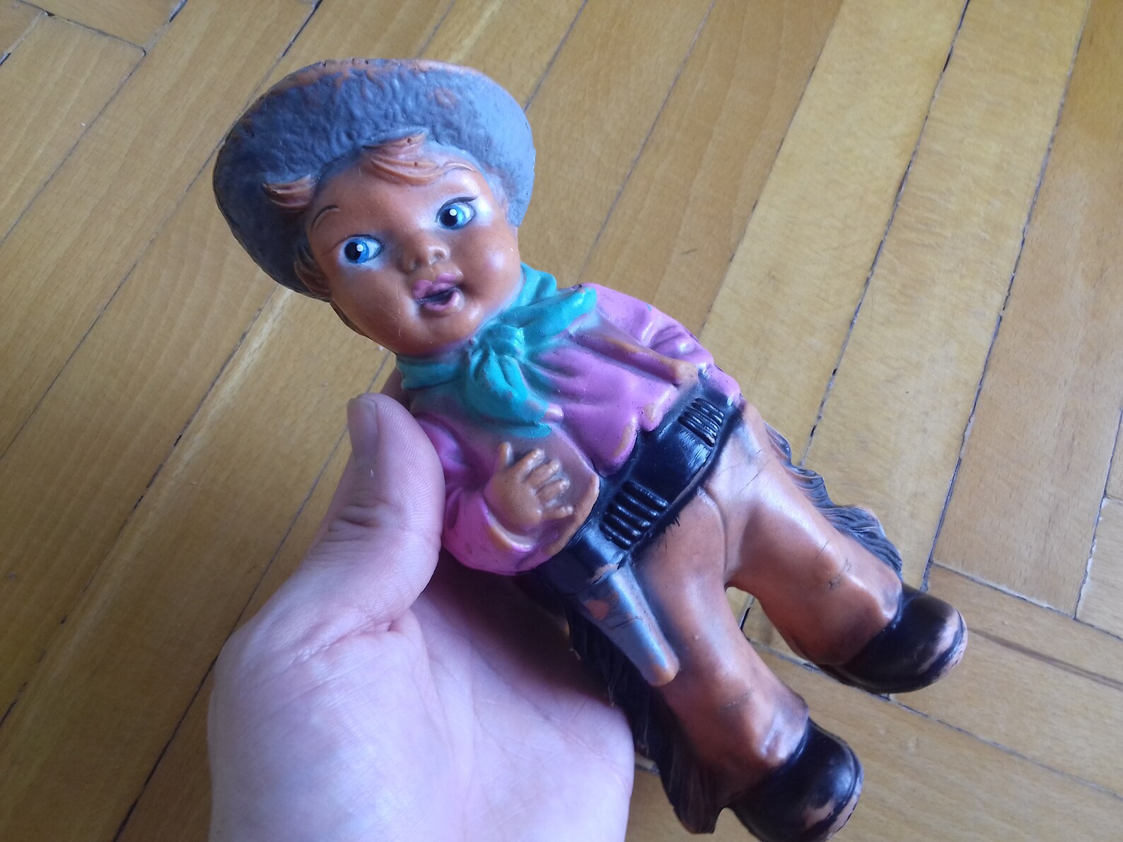 Vintage Cowboy Boy Rubber Toy/ Rubber Squeak Doll-70's | Etsy