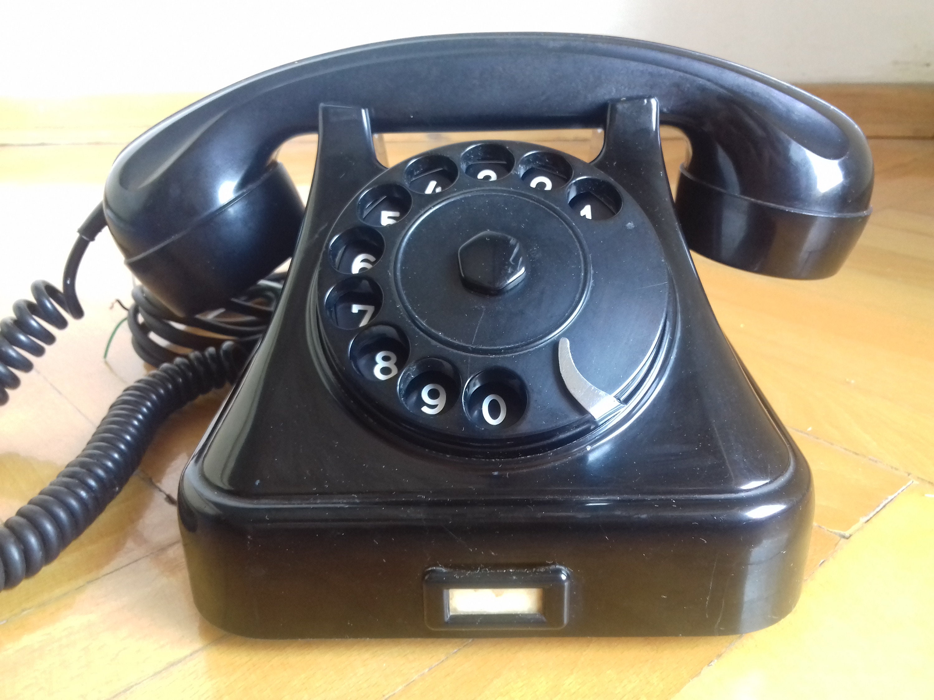 Vintage Black Bakelite Rotary Telephone ATA 12 by Iskra - Etsy