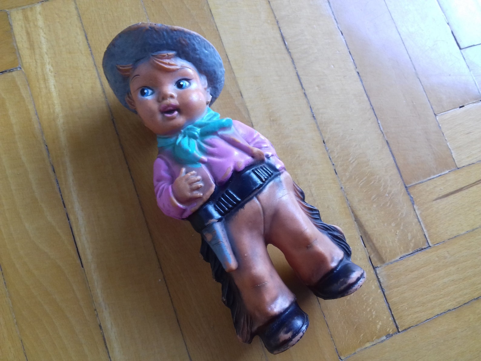 Vintage Cowboy Boy Rubber Toy/ Rubber Squeak Doll-70's | Etsy