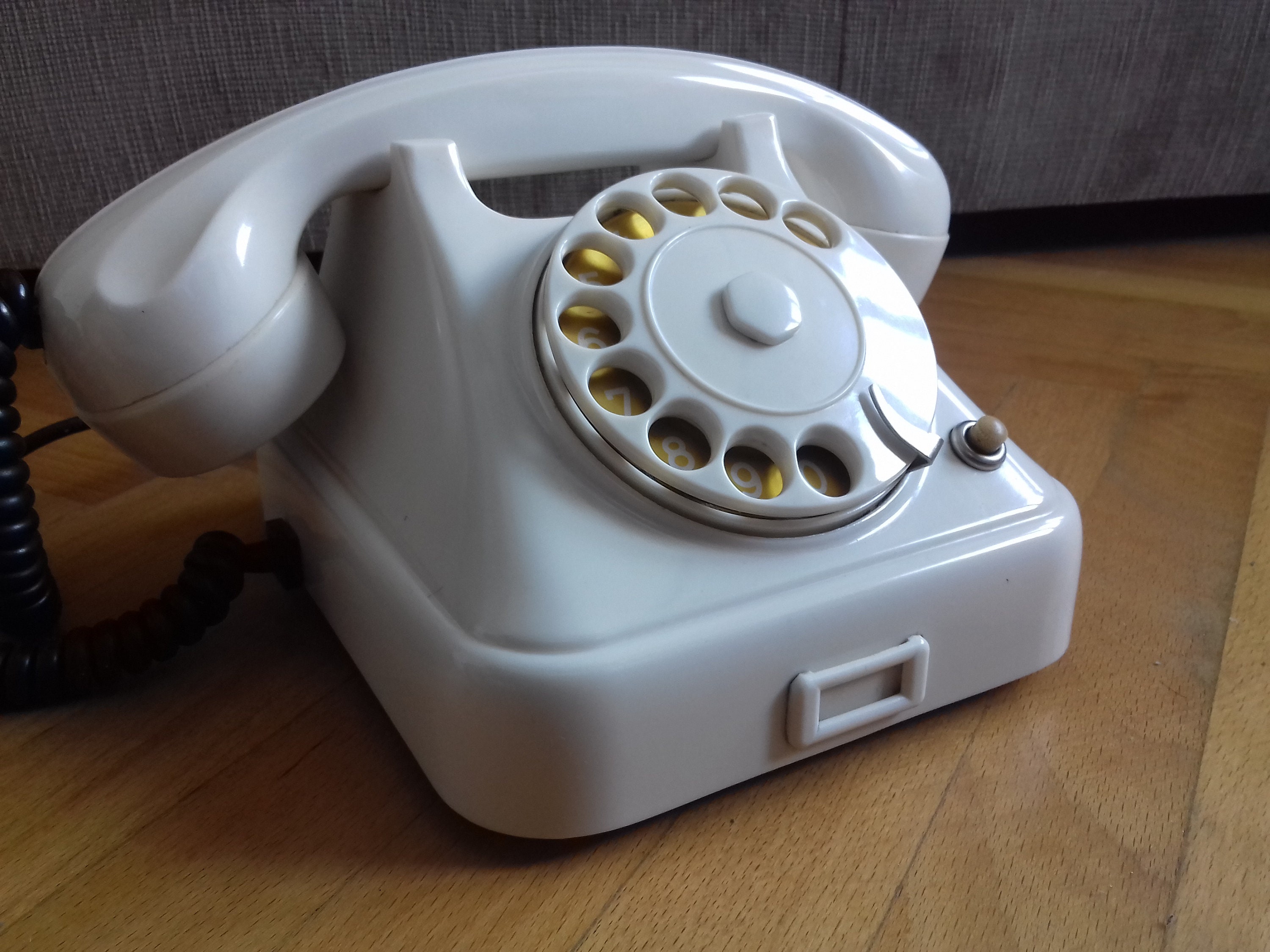 Vintage White Bakelite Rotary Telephone ATA 11 by Iskra - Etsy