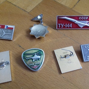 Set of 7 Soviet Vintage Pin USSR Air Force Aviation Collectibles Soviet ...