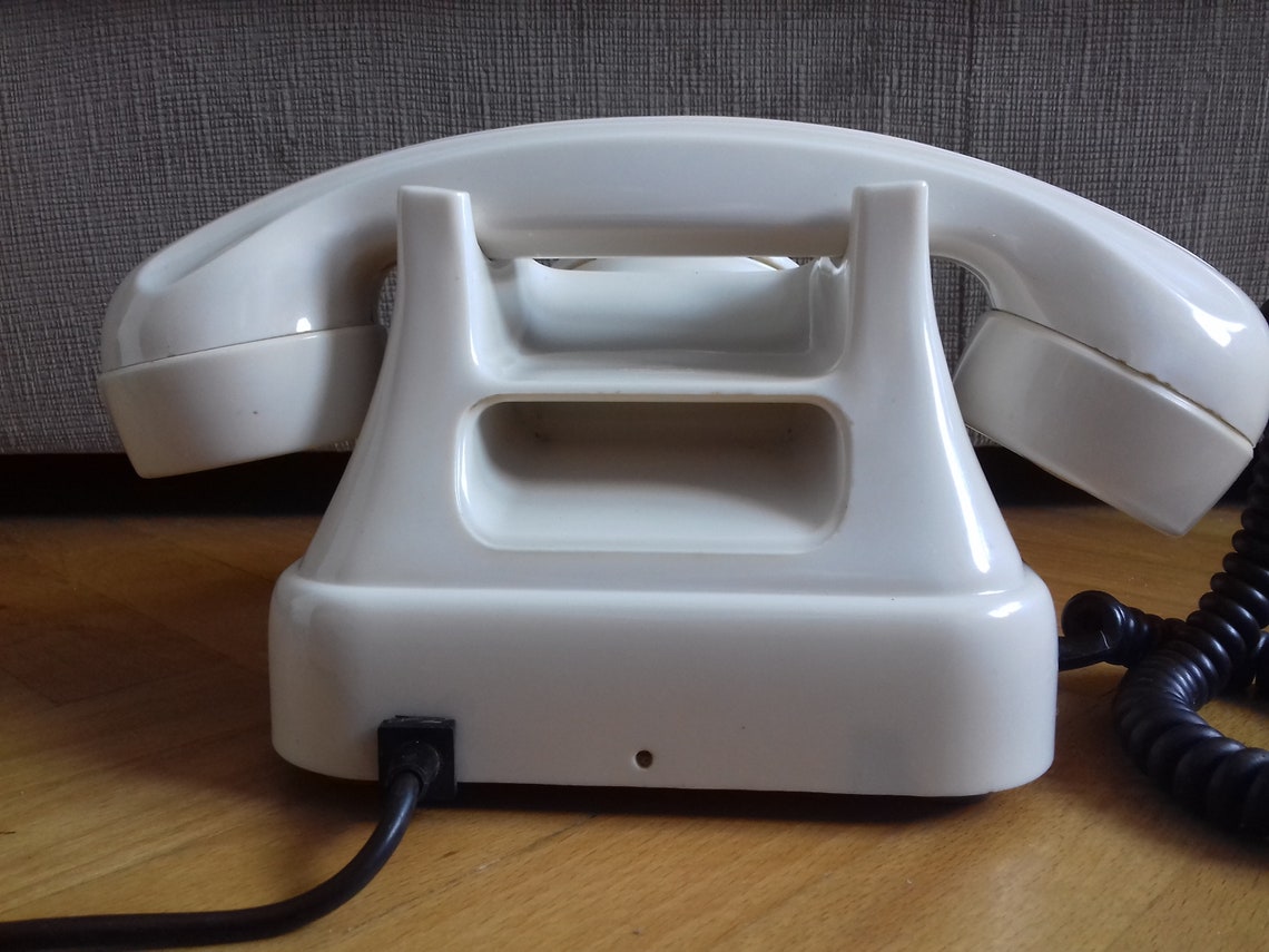 Vintage White Bakelite Rotary Telephone ATA 11 by Iskra - Etsy