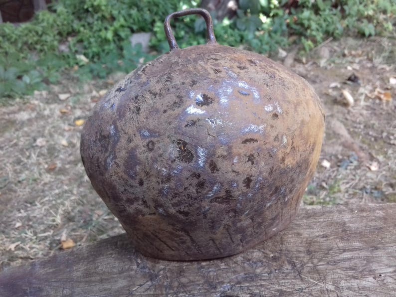 Vintage Big Rusty Handmade Primitive Cow Bell - Etsy