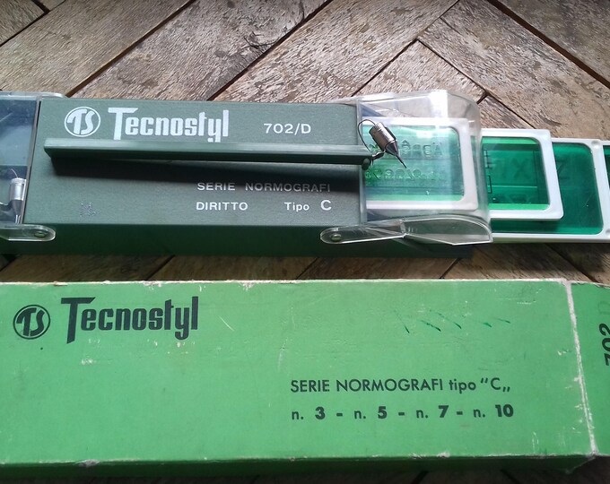 Vintage Tecnostyl 702/D Drawing Set-pen Holder,4 Nibs and 4 Rulers in ...