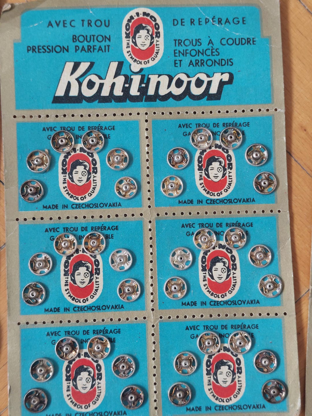 Vintage Snap Fasteners/snap Buttons/press Studs- Unused-5 Cards in ...