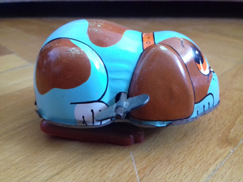 Vintage Yone Wind up Tin Toy Jumping Puppy Dog Boy Japan | Etsy