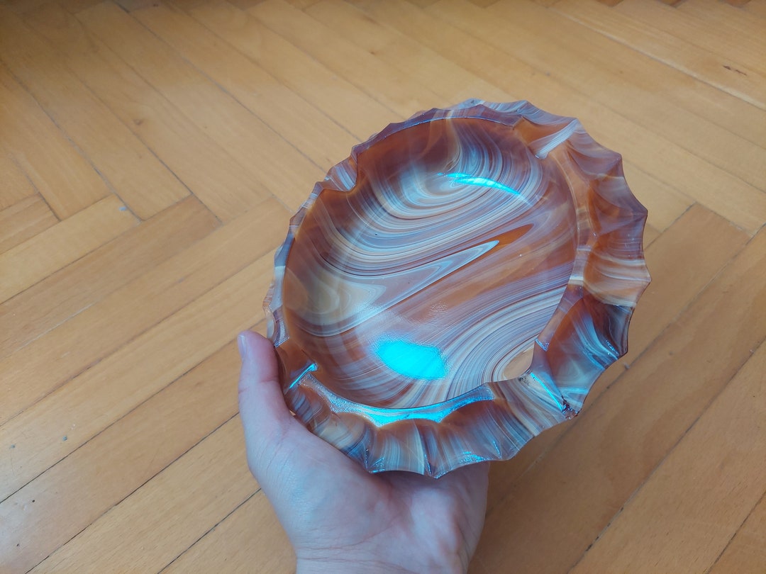 Vintage STS Abel Zagreb - Art Deco Ashtray-pressed Glass Ashtray ...