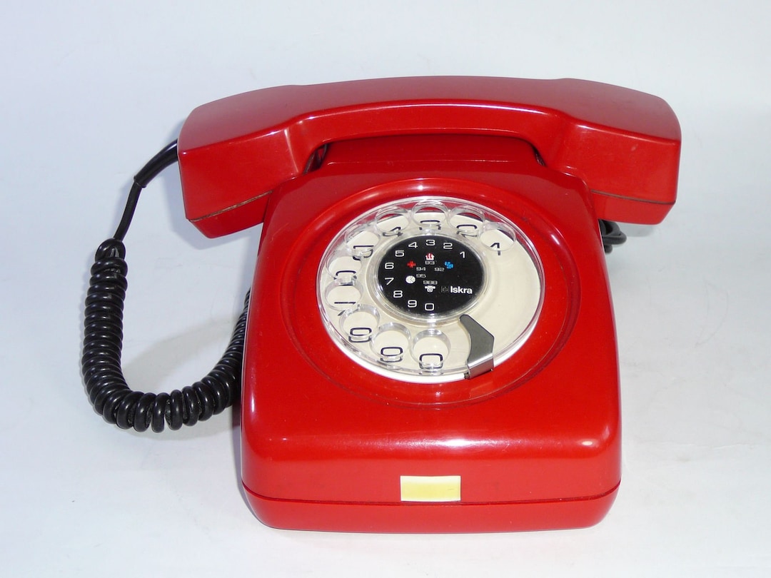 Vintage Rotary Telephone Iskra ATA 62 Made in Yugoslavia-70's / Red ...