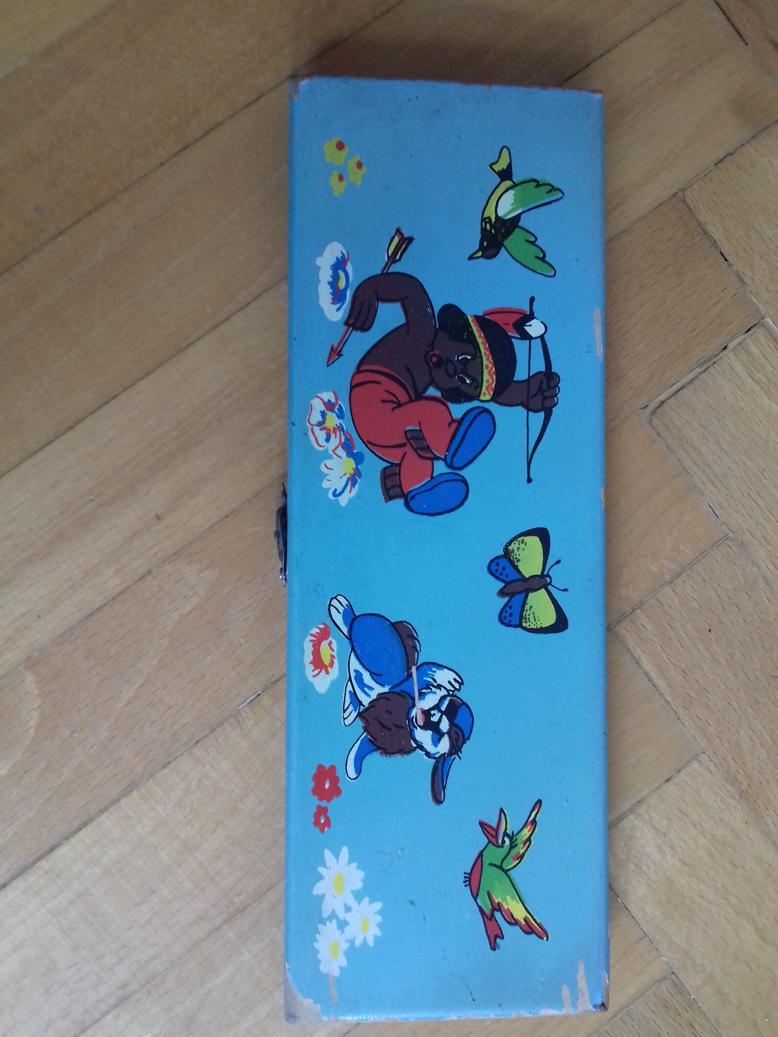 Vintage wooden School Pencil Case Box | Etsy