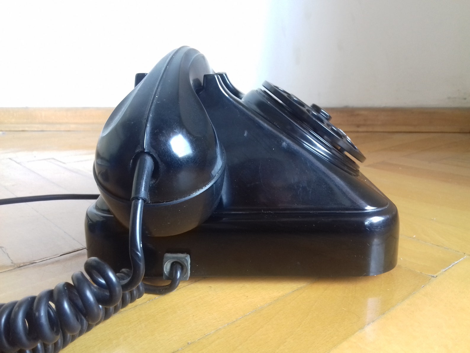 Vintage Black Bakelite Rotary Telephone ATA 12 by Iskra | Etsy