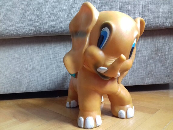 Big Cute Rubber Elephant Squeeze Toy From 60's-removable | Etsy