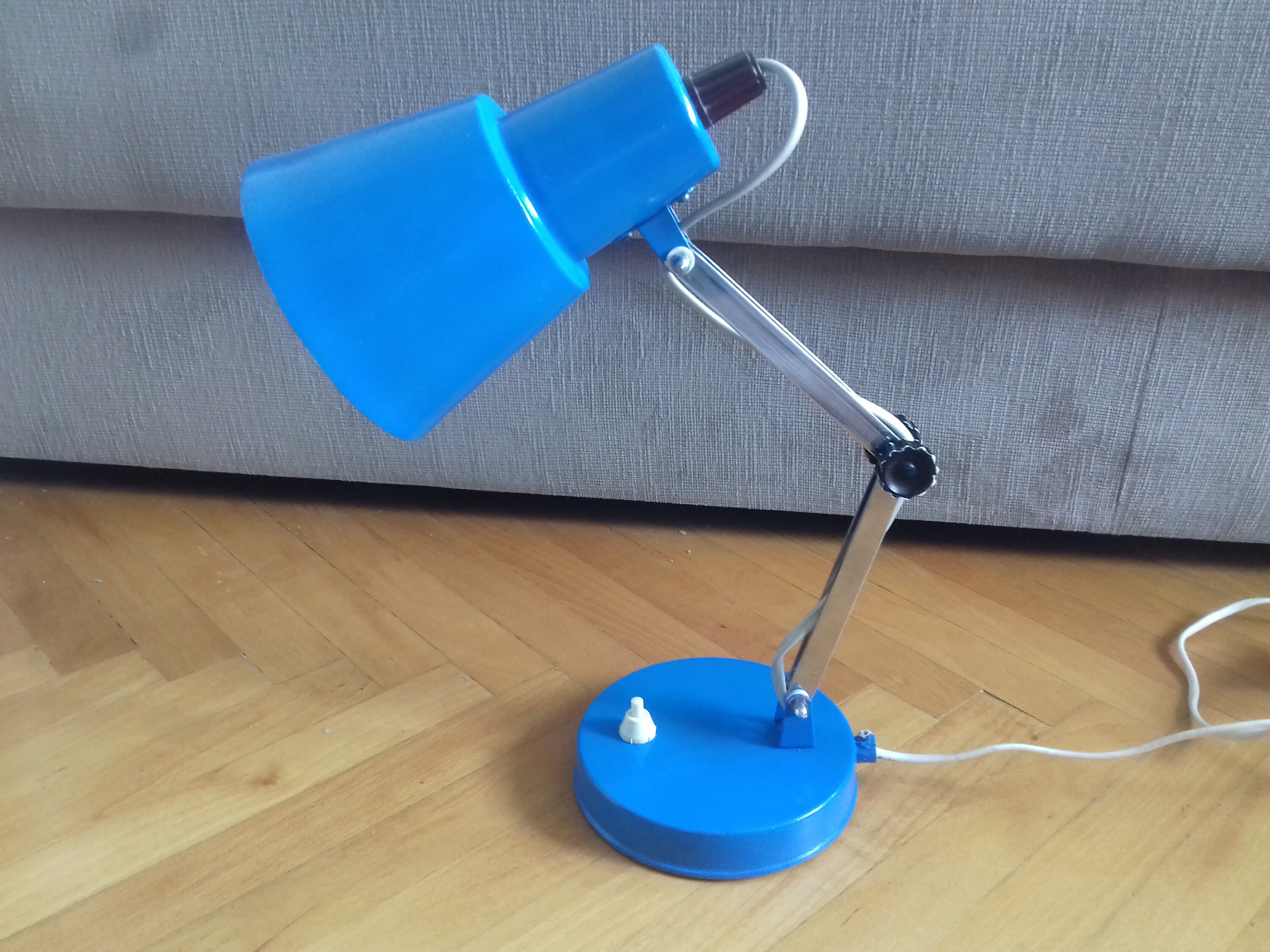 Vintage Adjustable Desk Lamp-metal Blue repeinted Table Lamp - Etsy