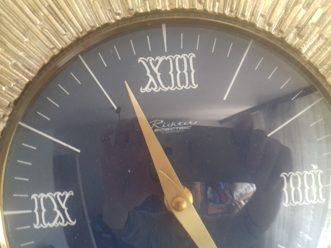Vintage West Germany Wall Clock Richter Electric /sunburst | Etsy