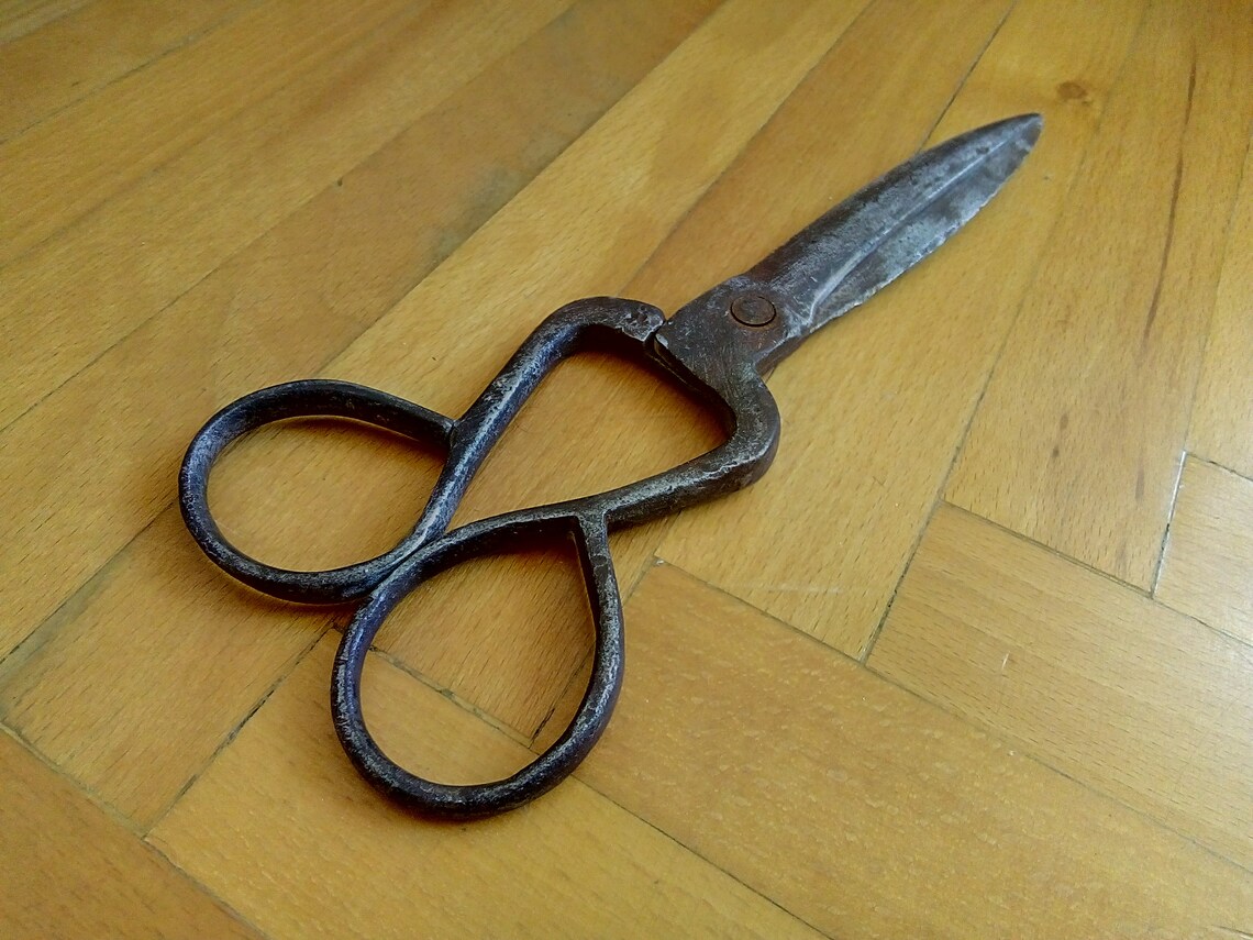 Primitive Hand Forged Scissors From 30's /rustic Home | Etsy